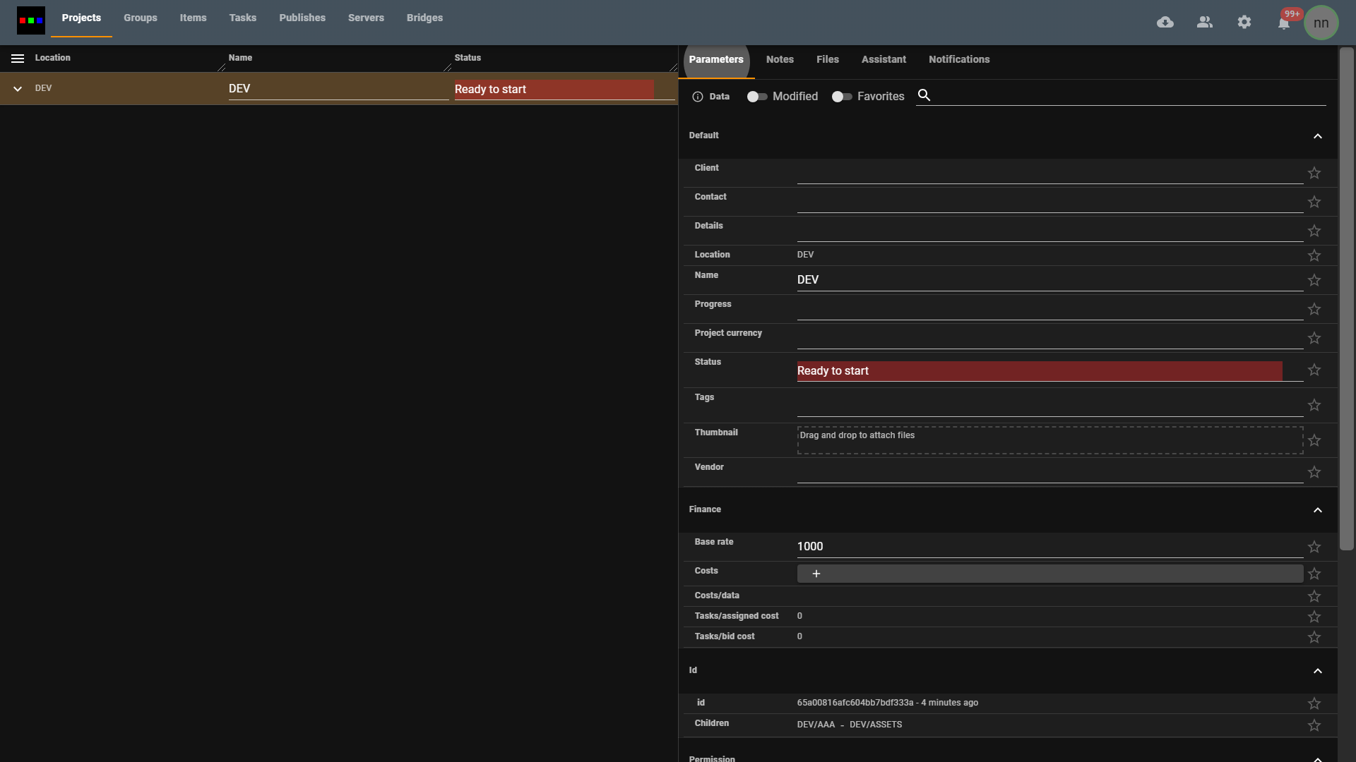 Parameters | Taskforger